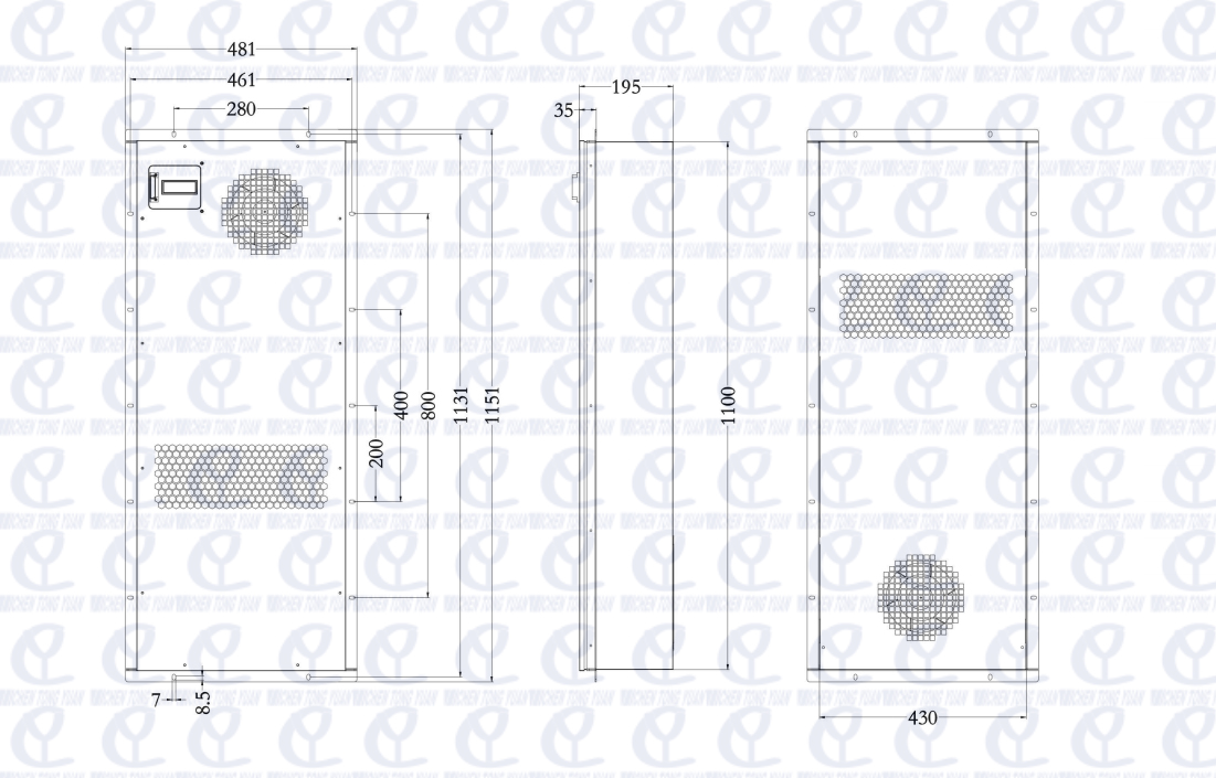 150W Outdoor Cabinet Heat Exchanger | Telecom Cabinet Cooling Solution ...